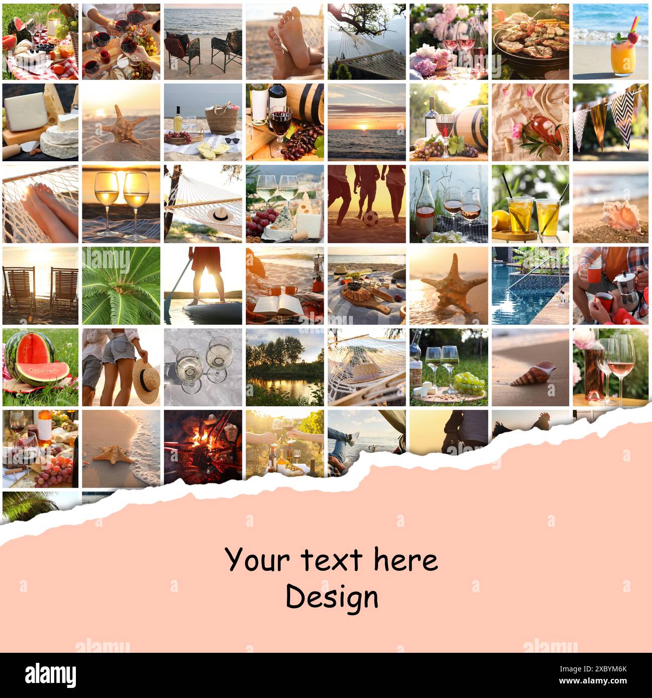 Summer vibes. Collage of seasonal photos with space for design Stock ...