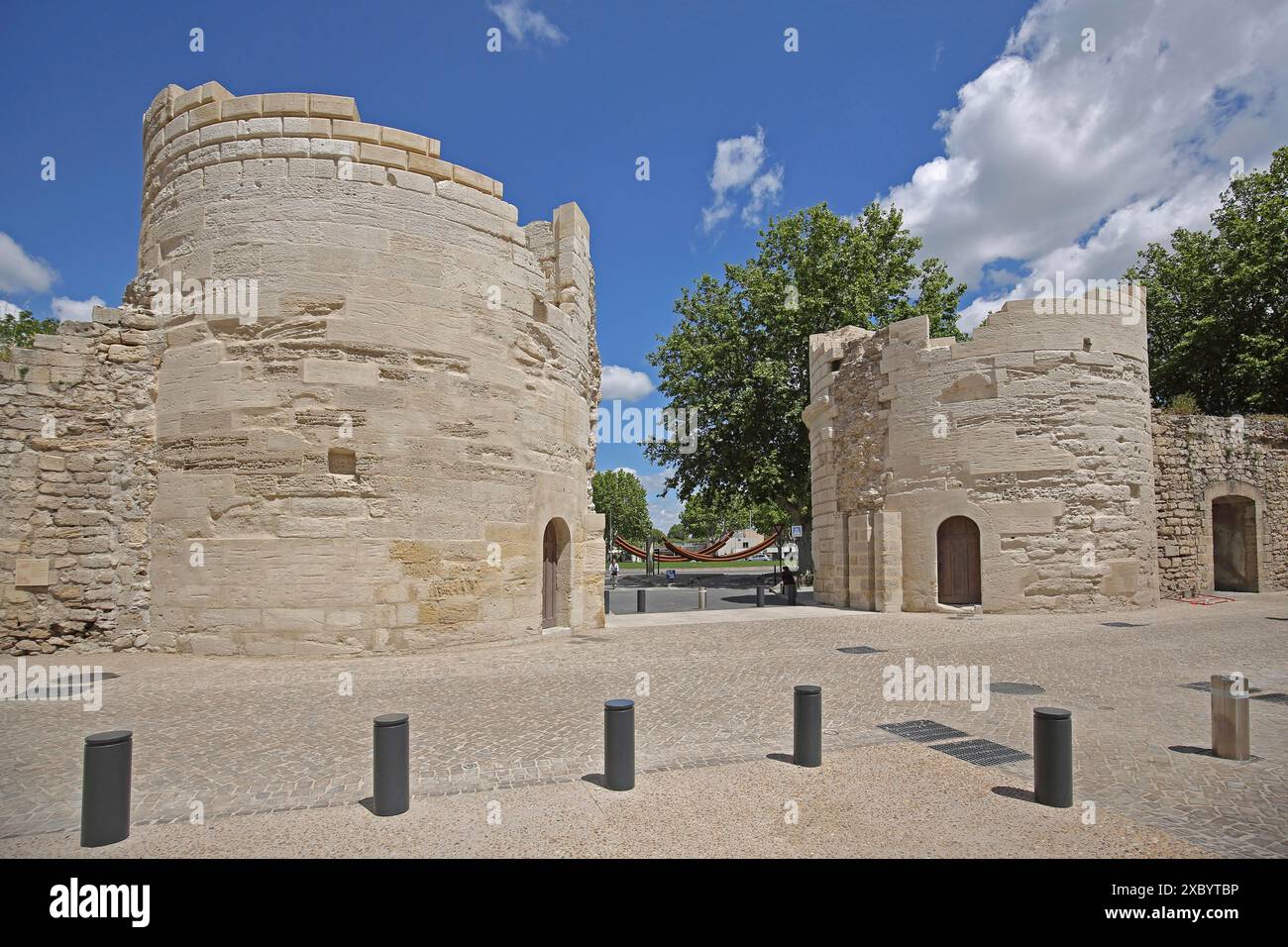 Porte de la Cavalerie built in 1528, Middle Ages, historic twin towers ...