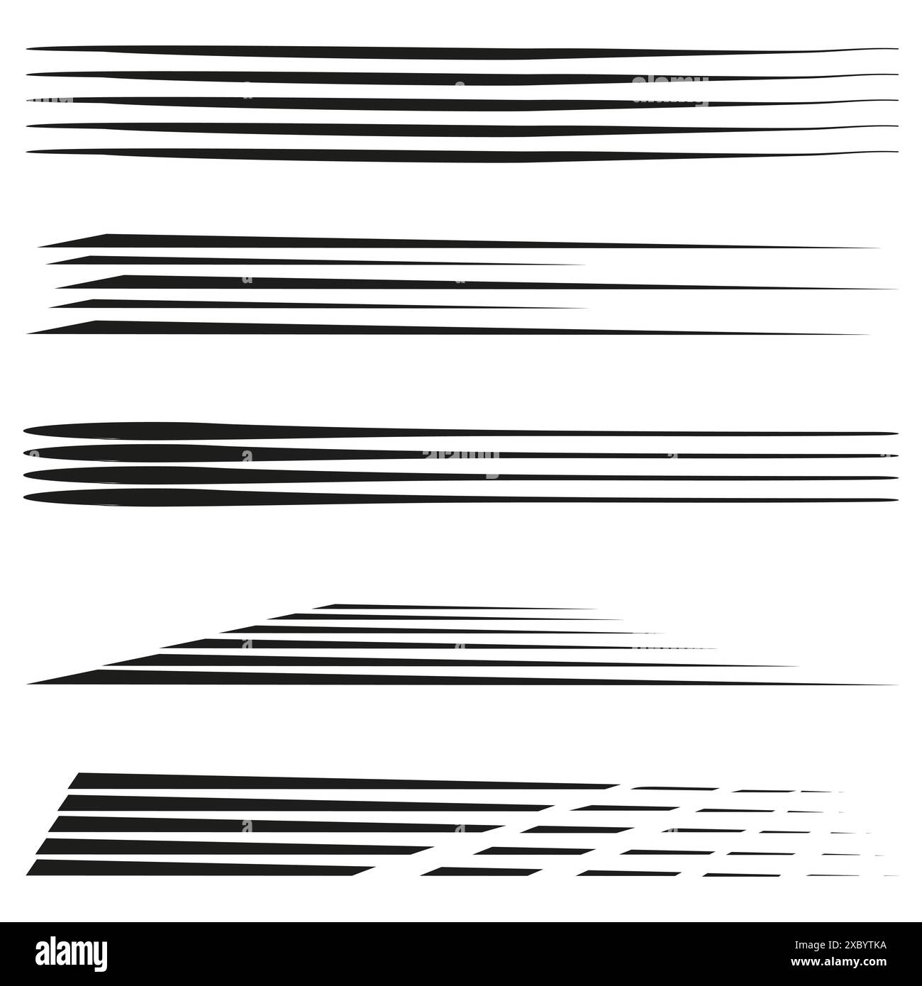 Speed lines set. Dynamic motion effects. Black and white vector. Abstract design Stock Vector ...