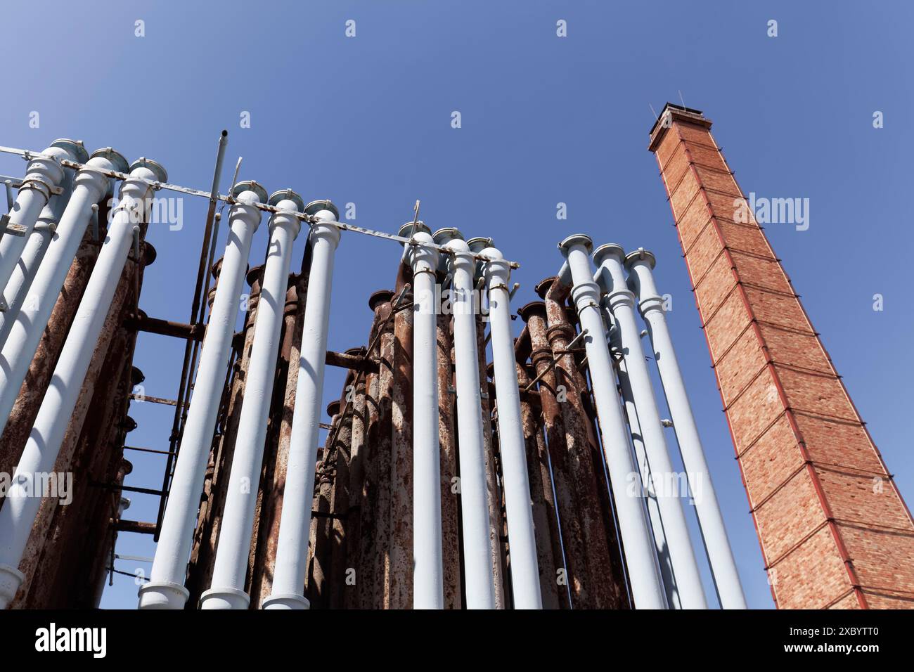 Pipe system for gas cooling, industrial monument Athens Gasworks from ...