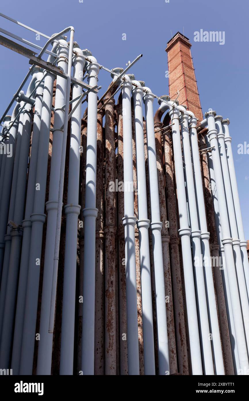 Pipe system for gas cooling, industrial monument Athens Gasworks from ...