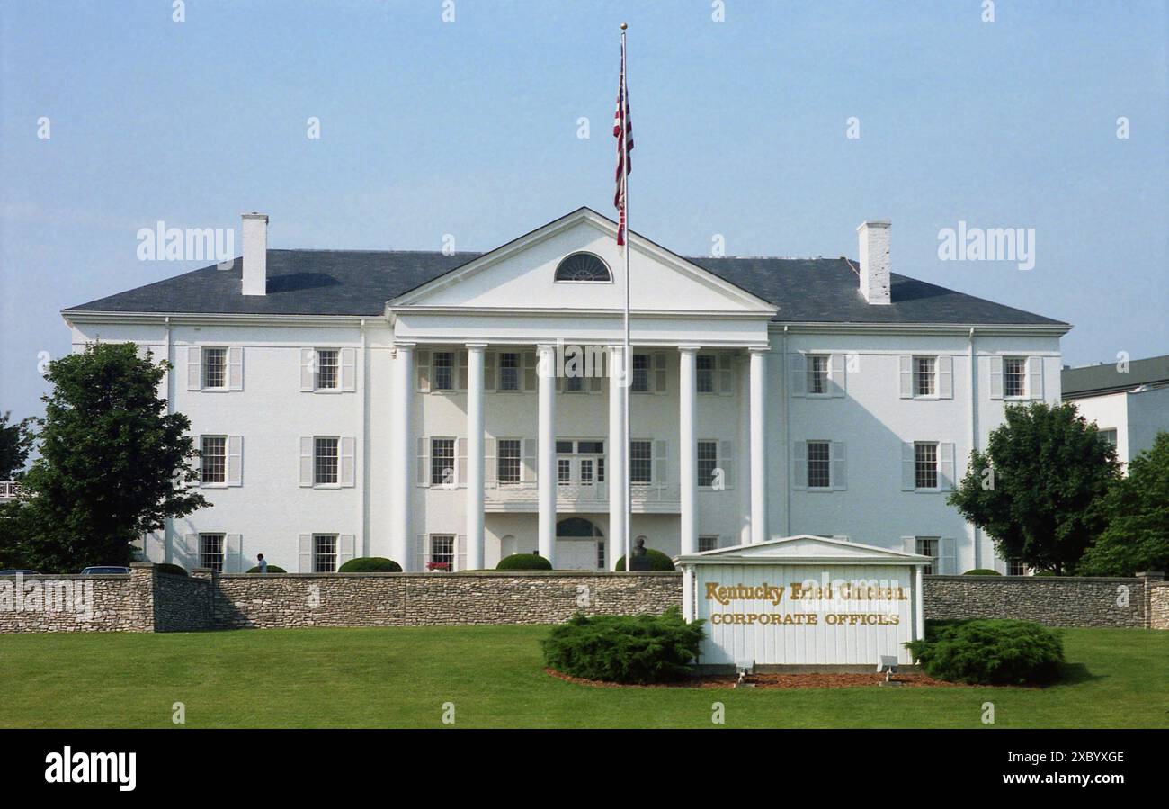 Louisville, Kentucky, U.S.A., 1992. Front view of the KFC headquarters ...