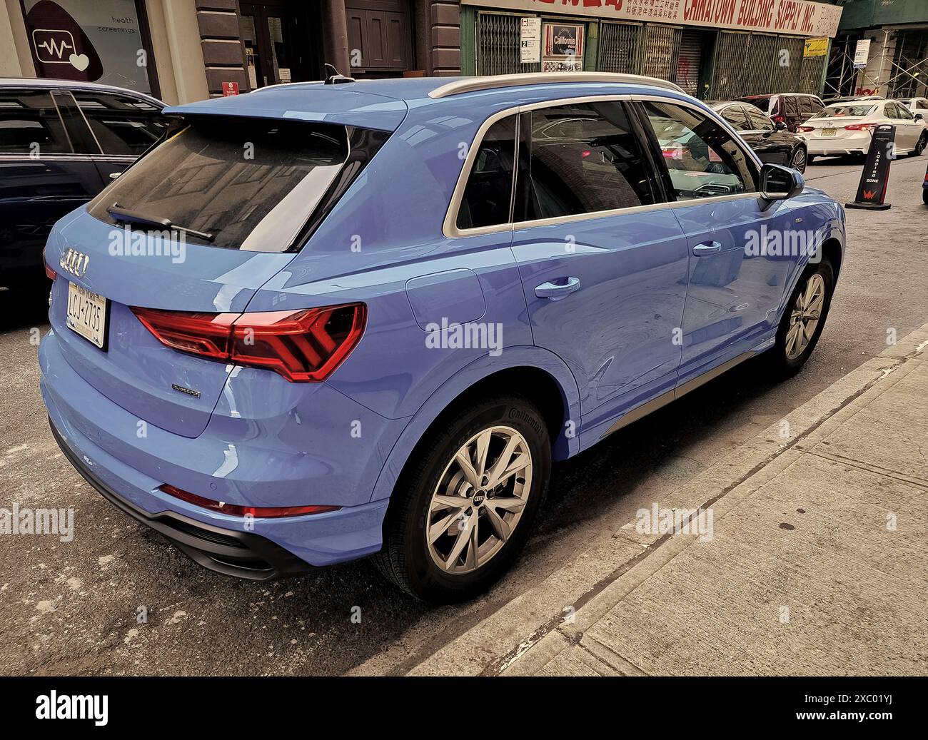 New York City, USA - June 04, 2023: Audi Q3 Sportback SUV light blue ...