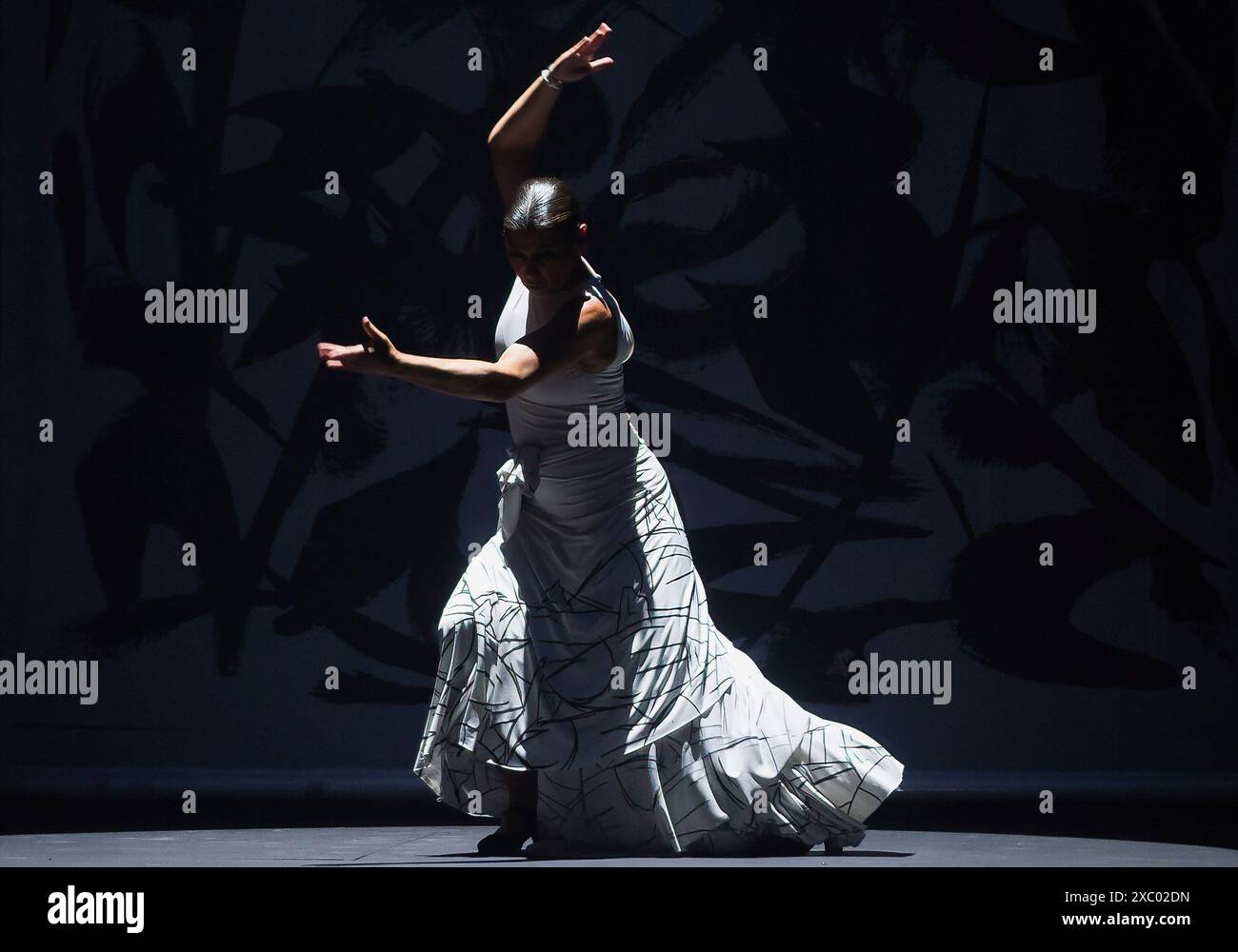 Spanish flamenco dancer Sara Baras, dances on the stage during her new ...