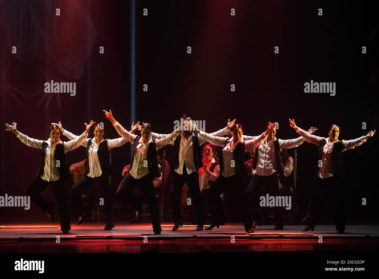 A group of dancers dance on the stage during the new performance 'Vuela ...