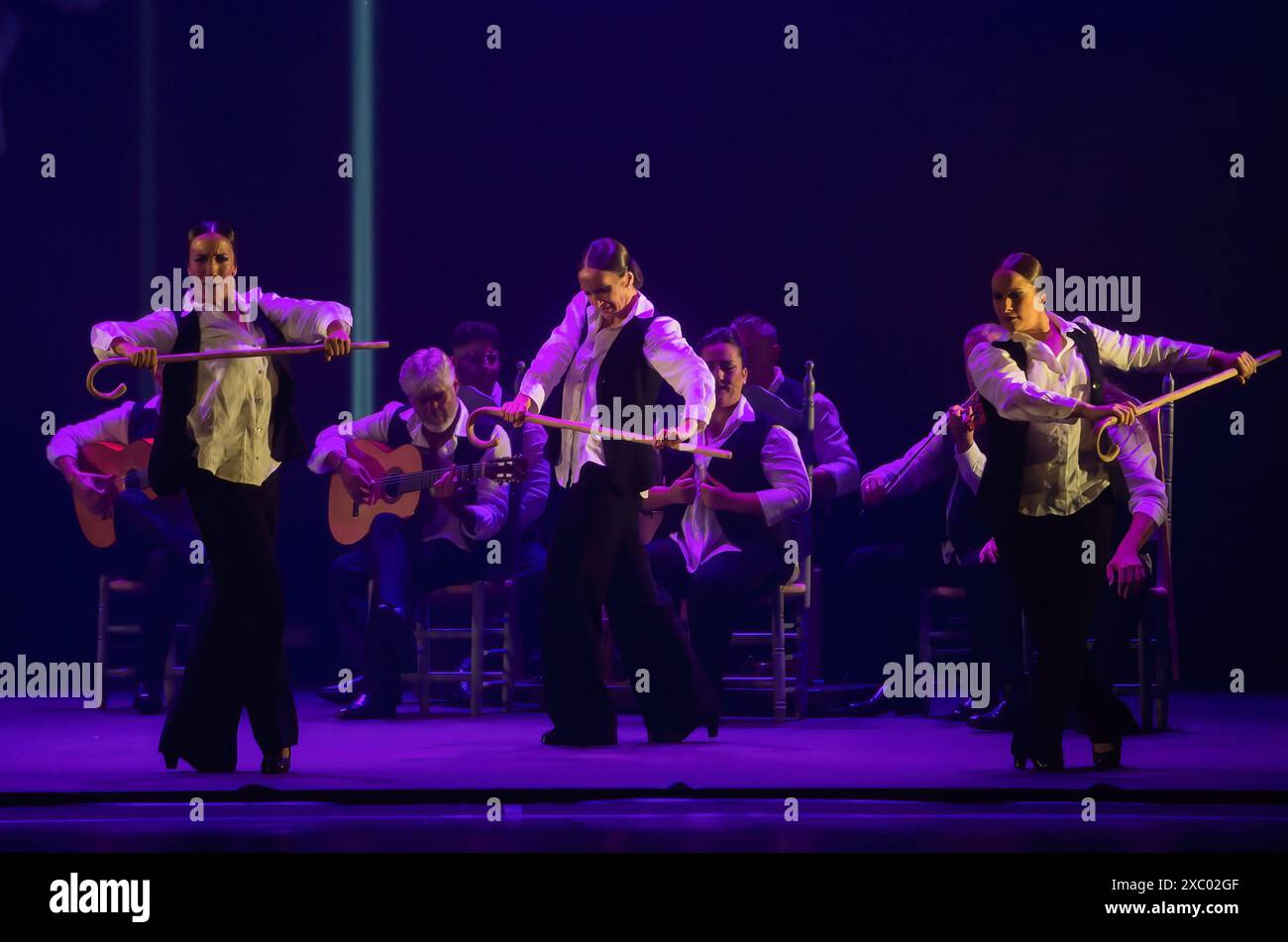 A group of dancers dance on the stage during the new performance 'Vuela ...