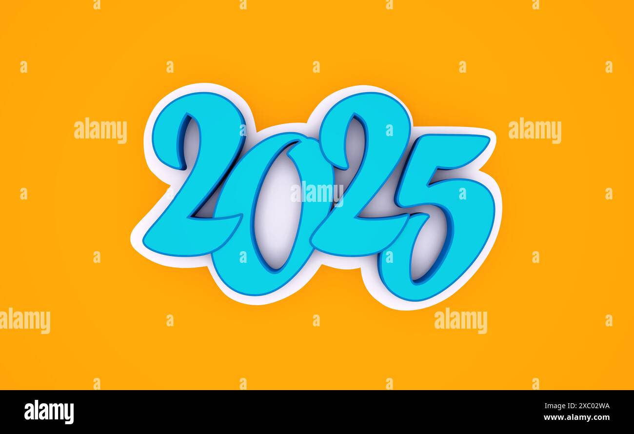 New Year 2025 Creative Design Concept - 3D Rendered Image Stock Photo ...