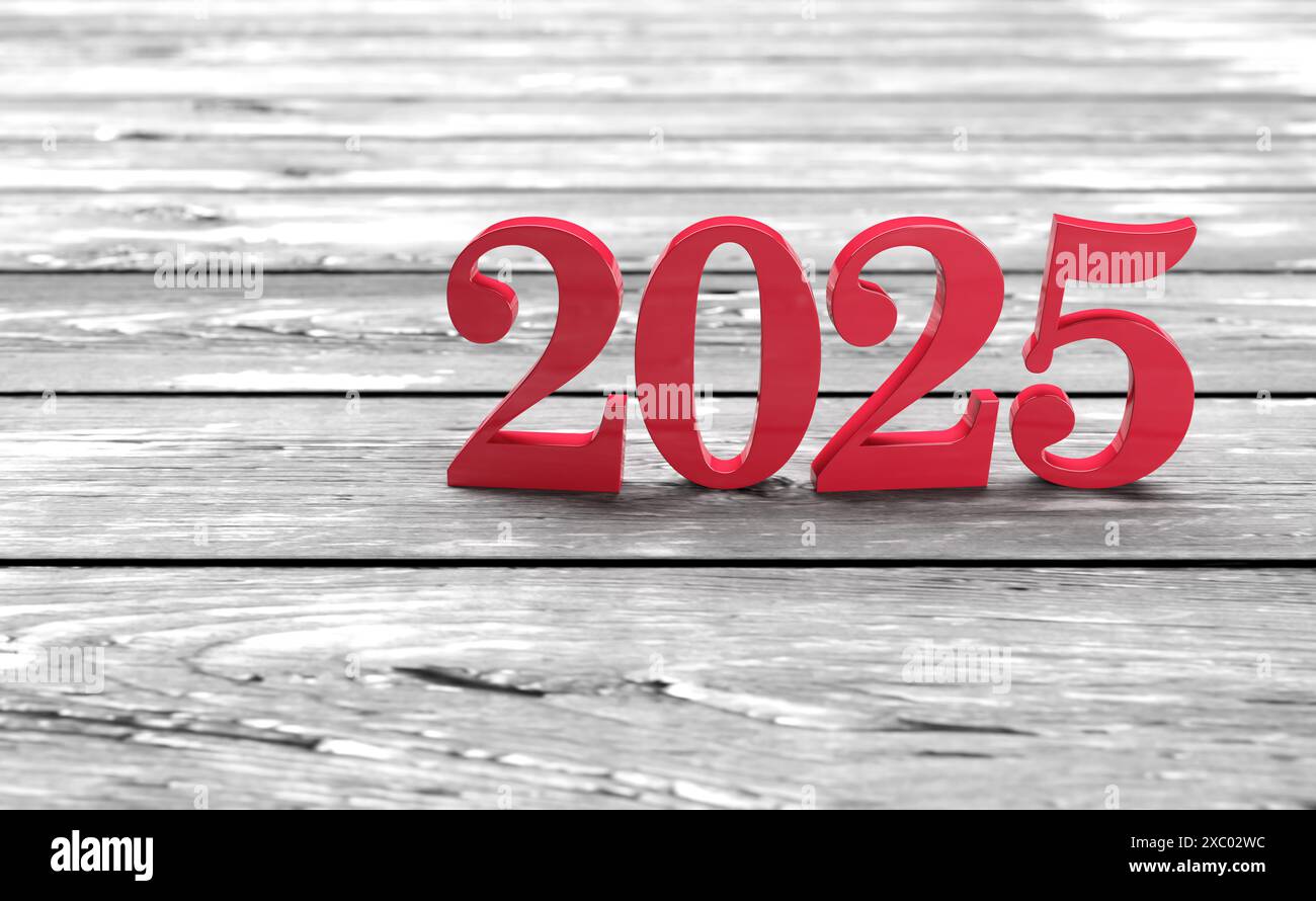 New Year 2025 Creative Design Concept - 3D Rendered Image Stock Photo ...