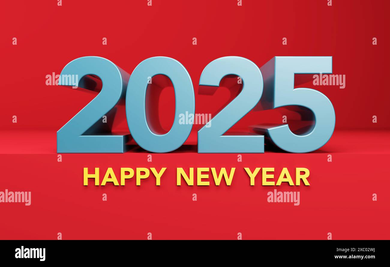 New Year 2025 Creative Design Concept - 3D Rendered Image Stock Photo ...