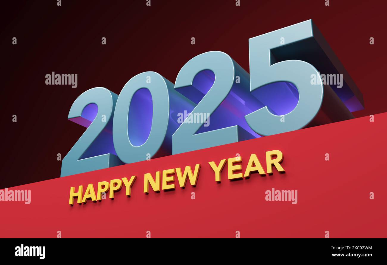 New Year 2025 Creative Design Concept - 3D Rendered Image Stock Photo ...