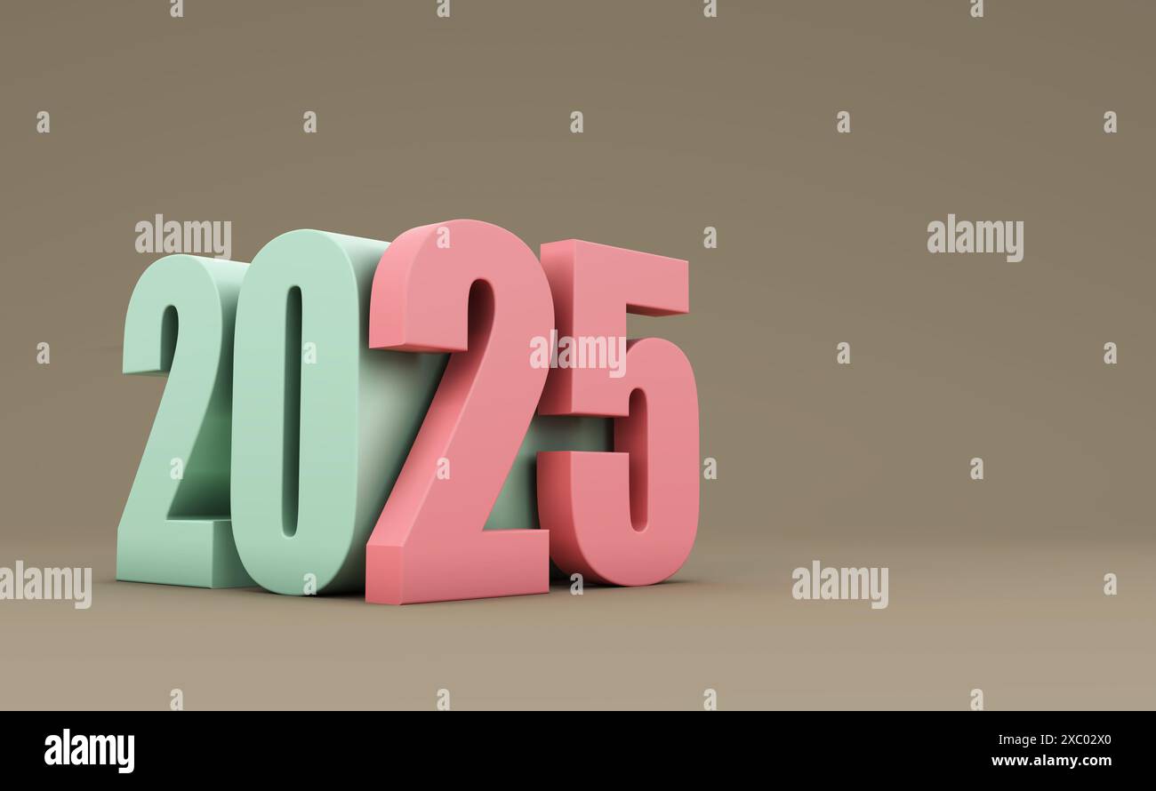 New Year 2025 Creative Design Concept - 3D RendNew Year 2025 Creative ...