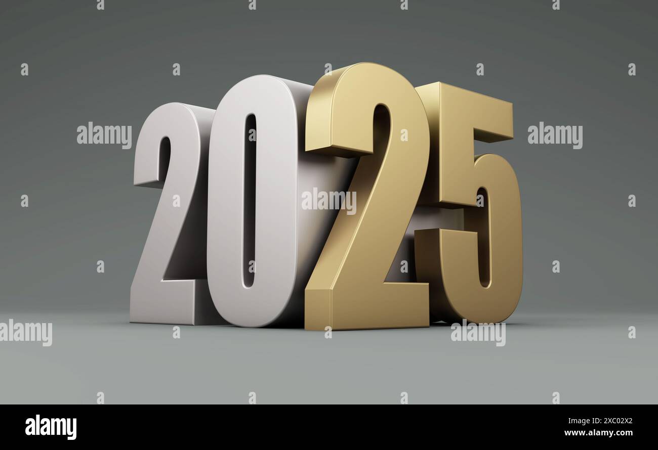 New Year 2025 Creative Design Concept - 3D Rendered Image Stock Photo ...