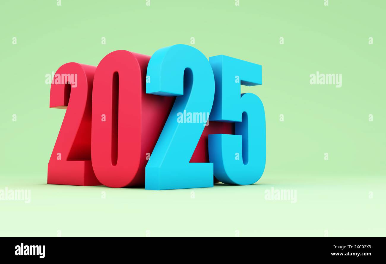 New Year 2025 Creative Design Concept - 3D Rendered Image Stock Photo ...