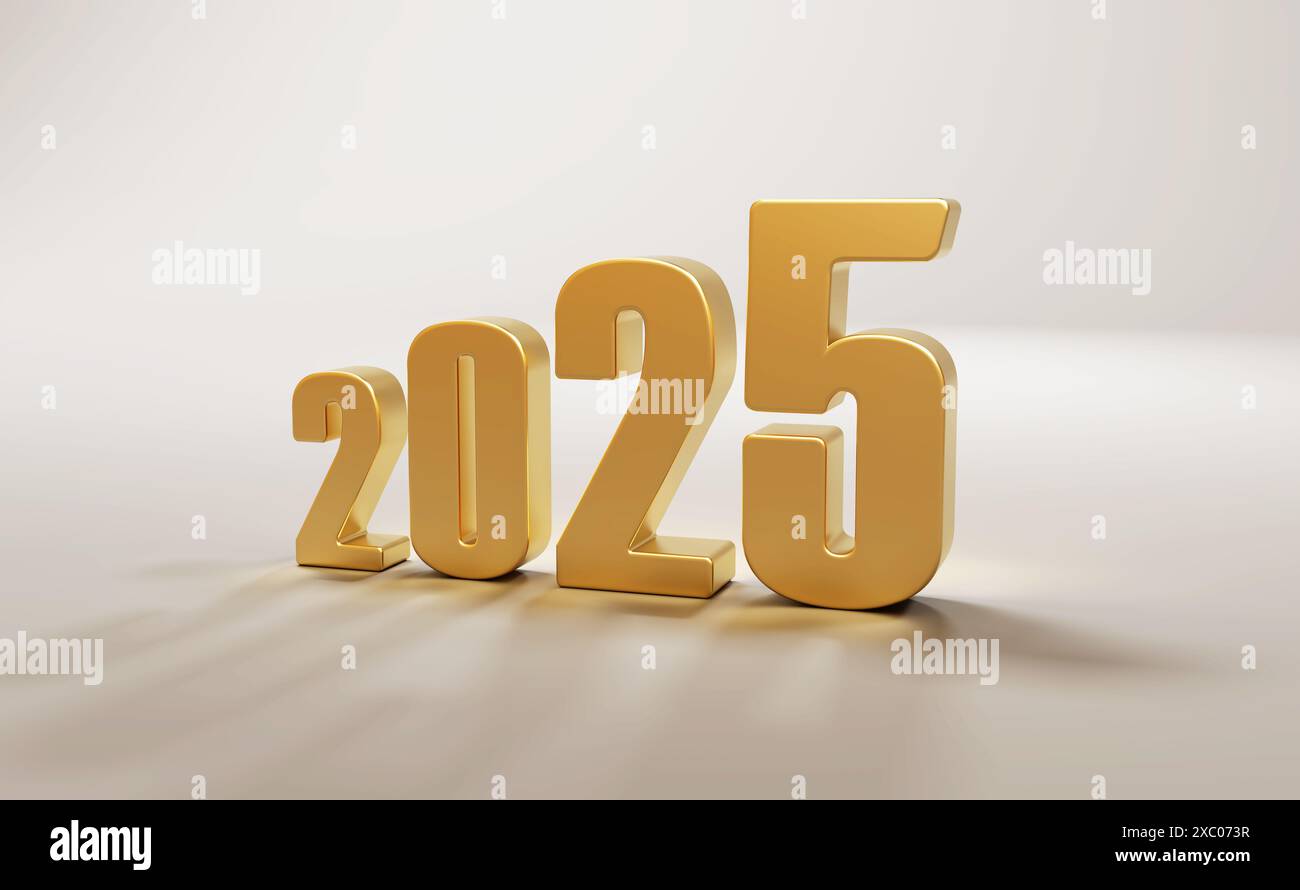 New Year 2025 Creative Design Concept - 3D Rendered Image Stock Photo ...
