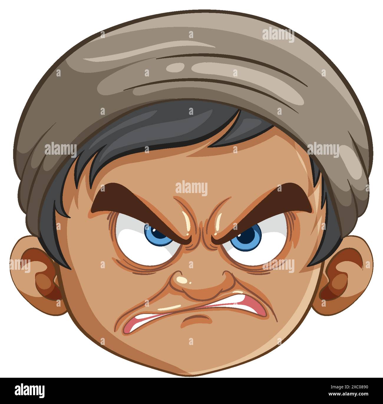 Frowning cartoon face with intense expression Stock Vector Image & Art ...