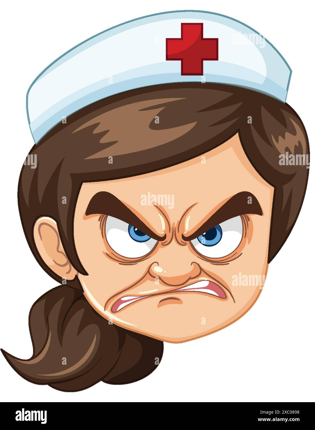 Emotion face cross angry Stock Vector Images - Alamy