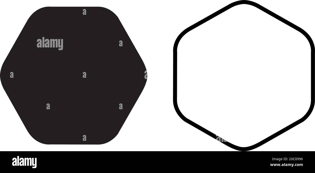 Hexagon icon of vector geometry hexagonal six sided polygon hexagon ...