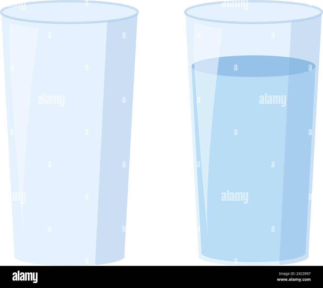 Glass water half full Stock Vector Images - Alamy