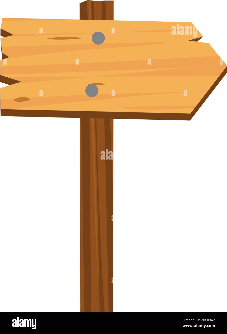 Wooden signpost vector. Wooden signpost icon. Colored silhouette ...