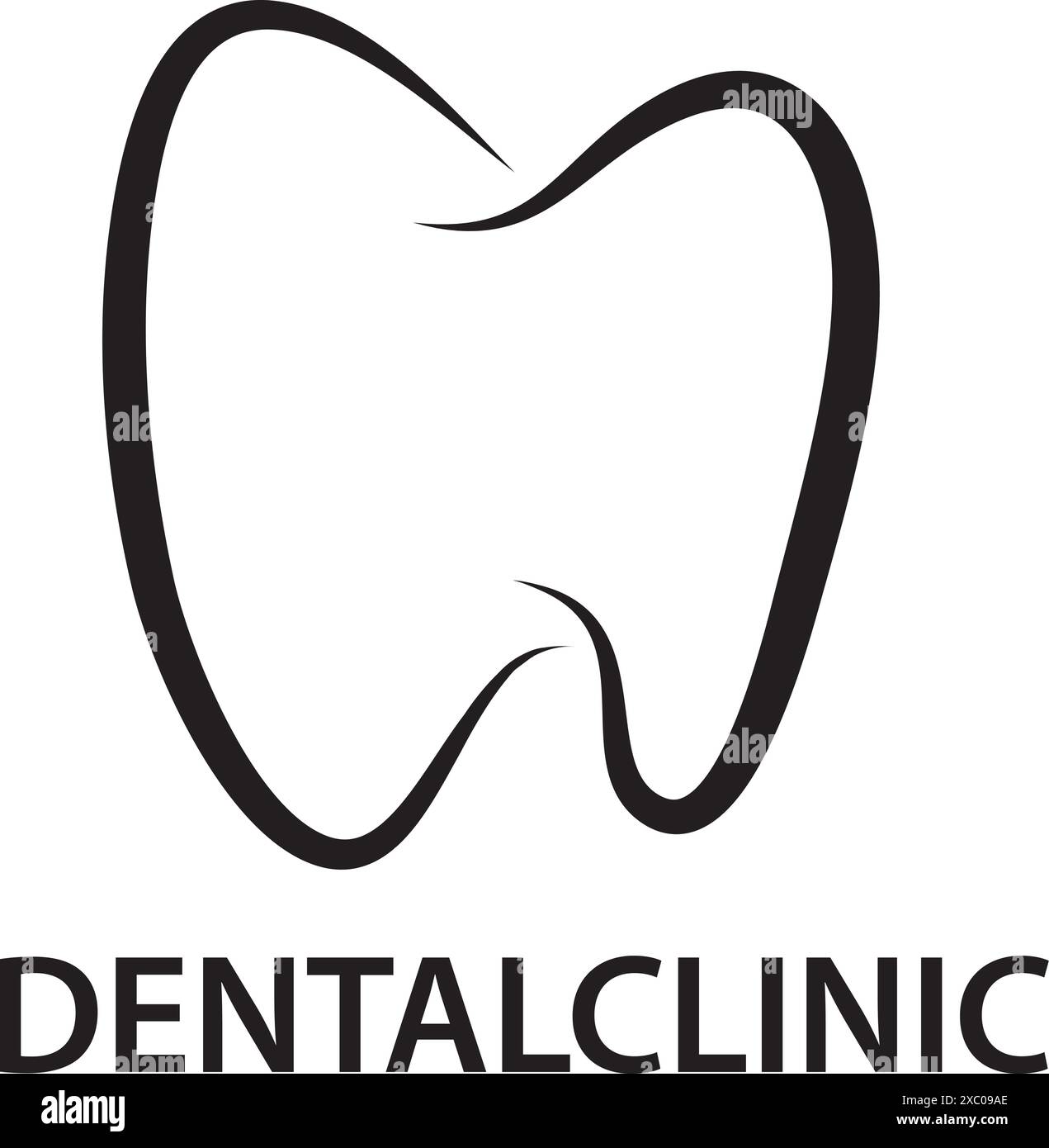 Tooth icon. Black outline line tooth. Symbol for dentistry clinic or ...
