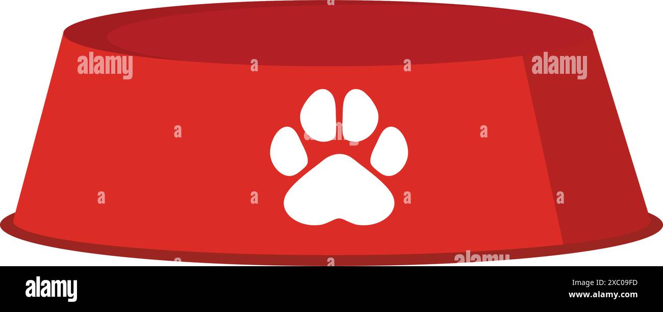 Red empty dog bowl isolated on a white background Stock Vector Image ...