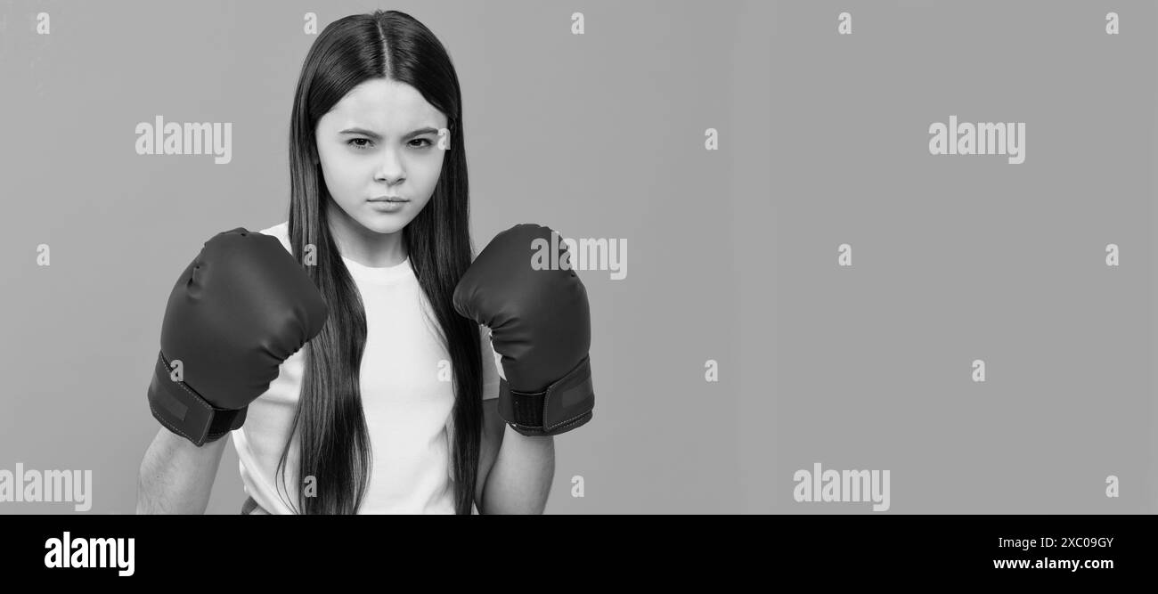 punching. determined successful kid boxer. fight for success. confident ...