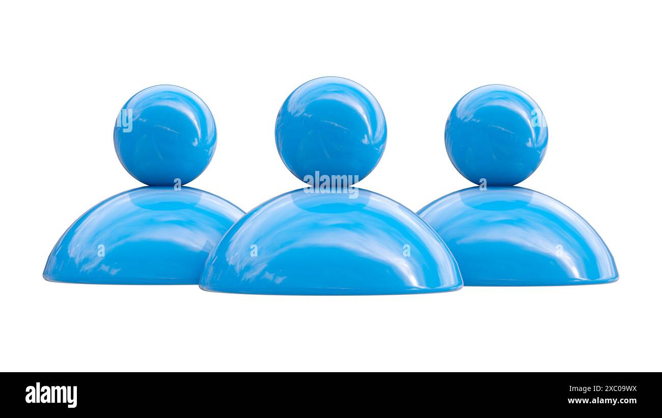 People network 3D icon isolated on white background. Social media world ...