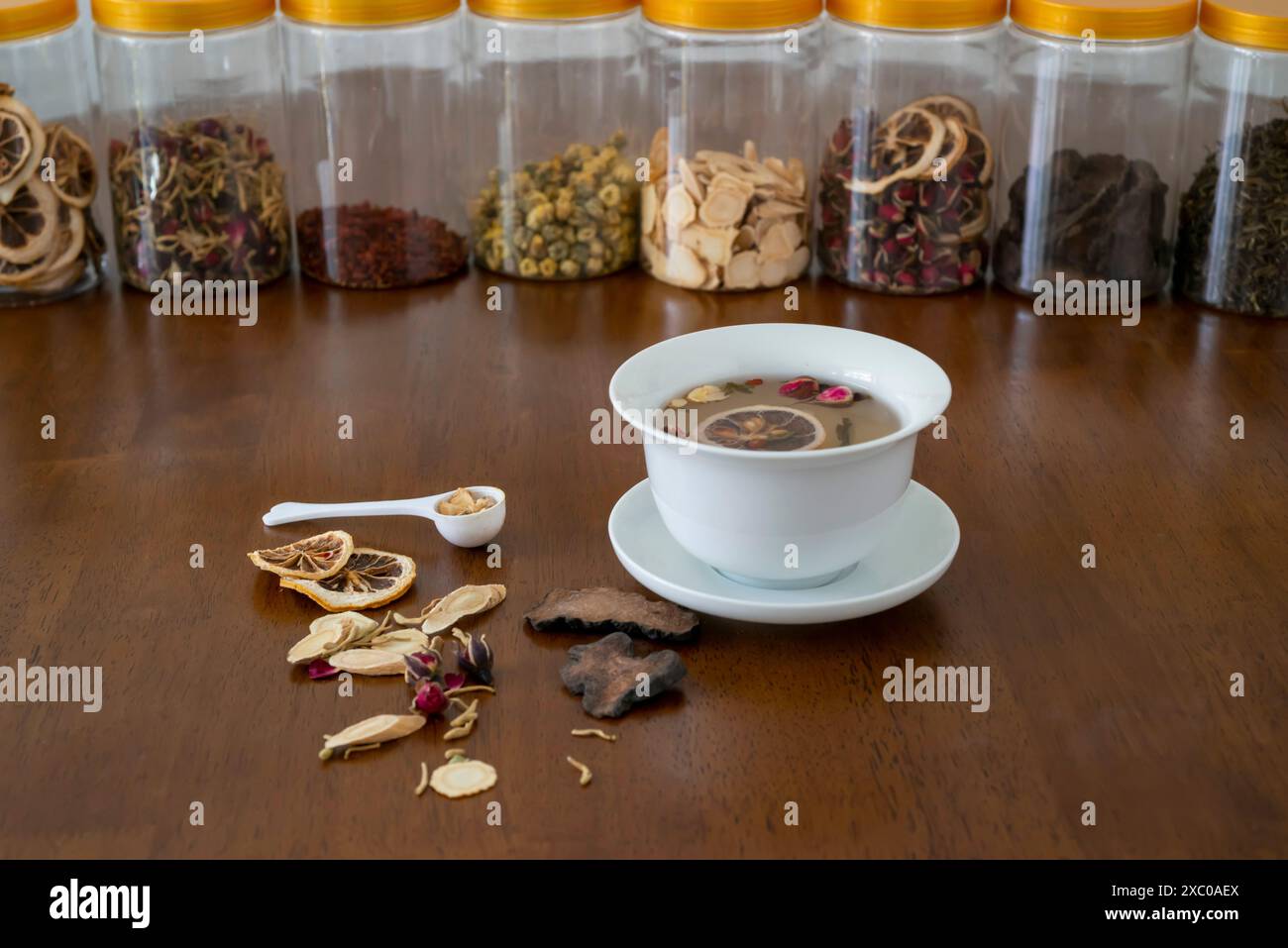 Close-up chrysanthemum tea. Concept of TCM health preservation Stock ...