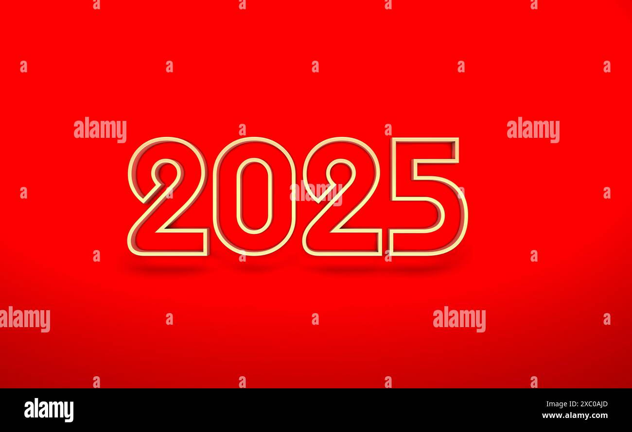 New Year 2025 Creative Design Concept - 3D Rendered Image Stock Photo ...