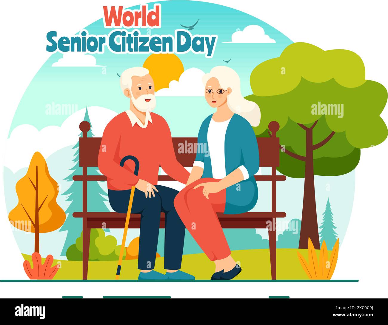 World Senior Citizen Day Vector Illustration on August 21st to respect ...