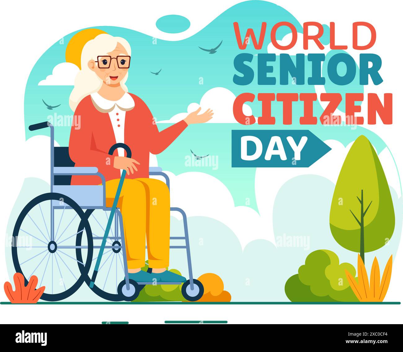 World Senior Citizen Day Vector Illustration on August 21st to respect ...