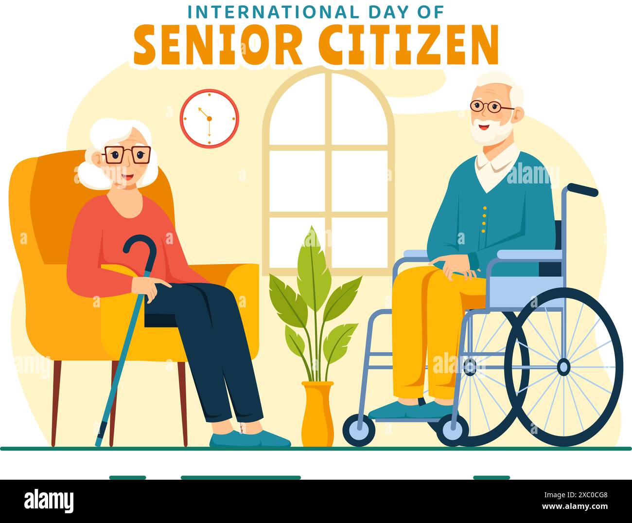 World Senior Citizen Day Vector Illustration on August 21st to respect ...