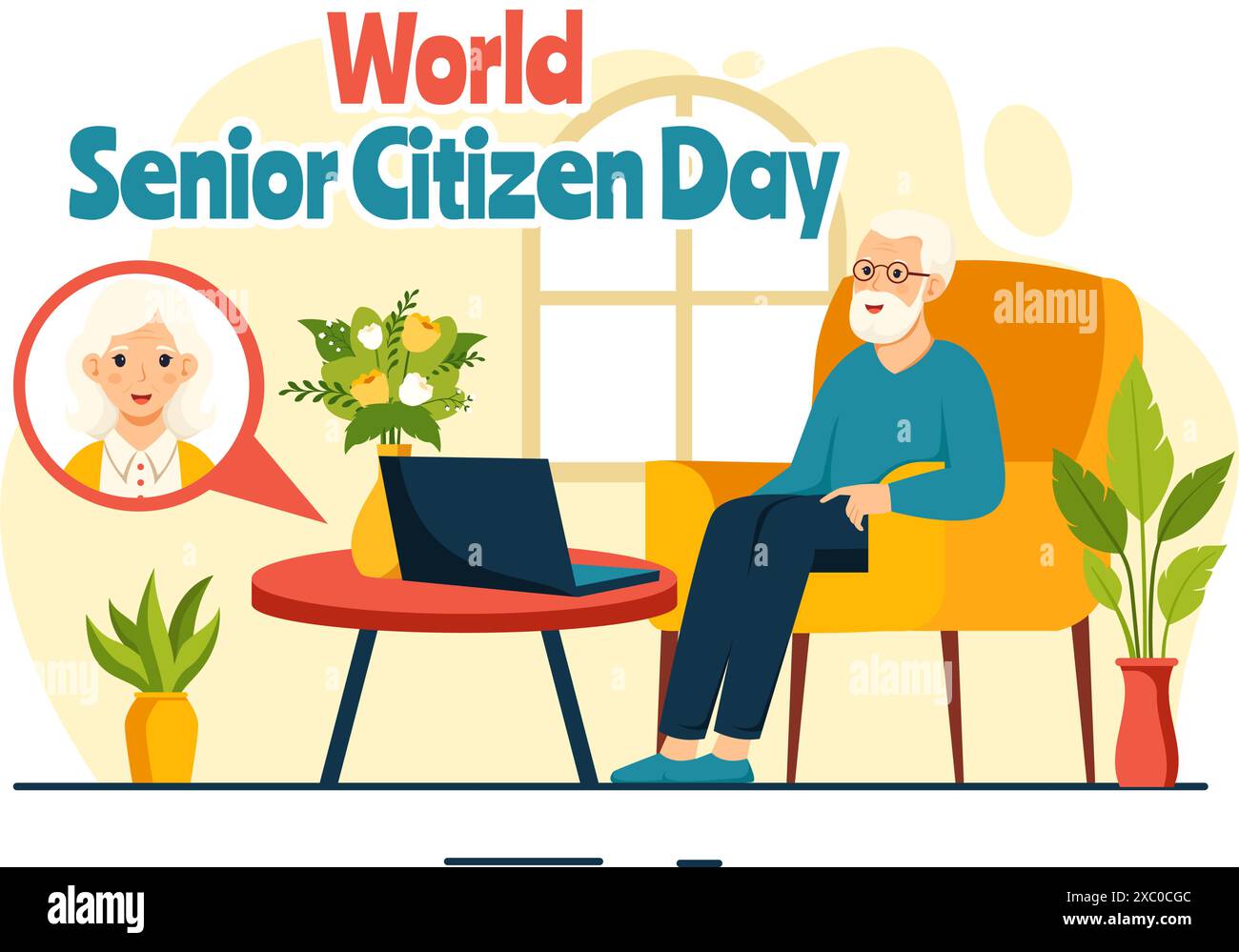 World Senior Citizen Day Vector Illustration on August 21st to respect ...