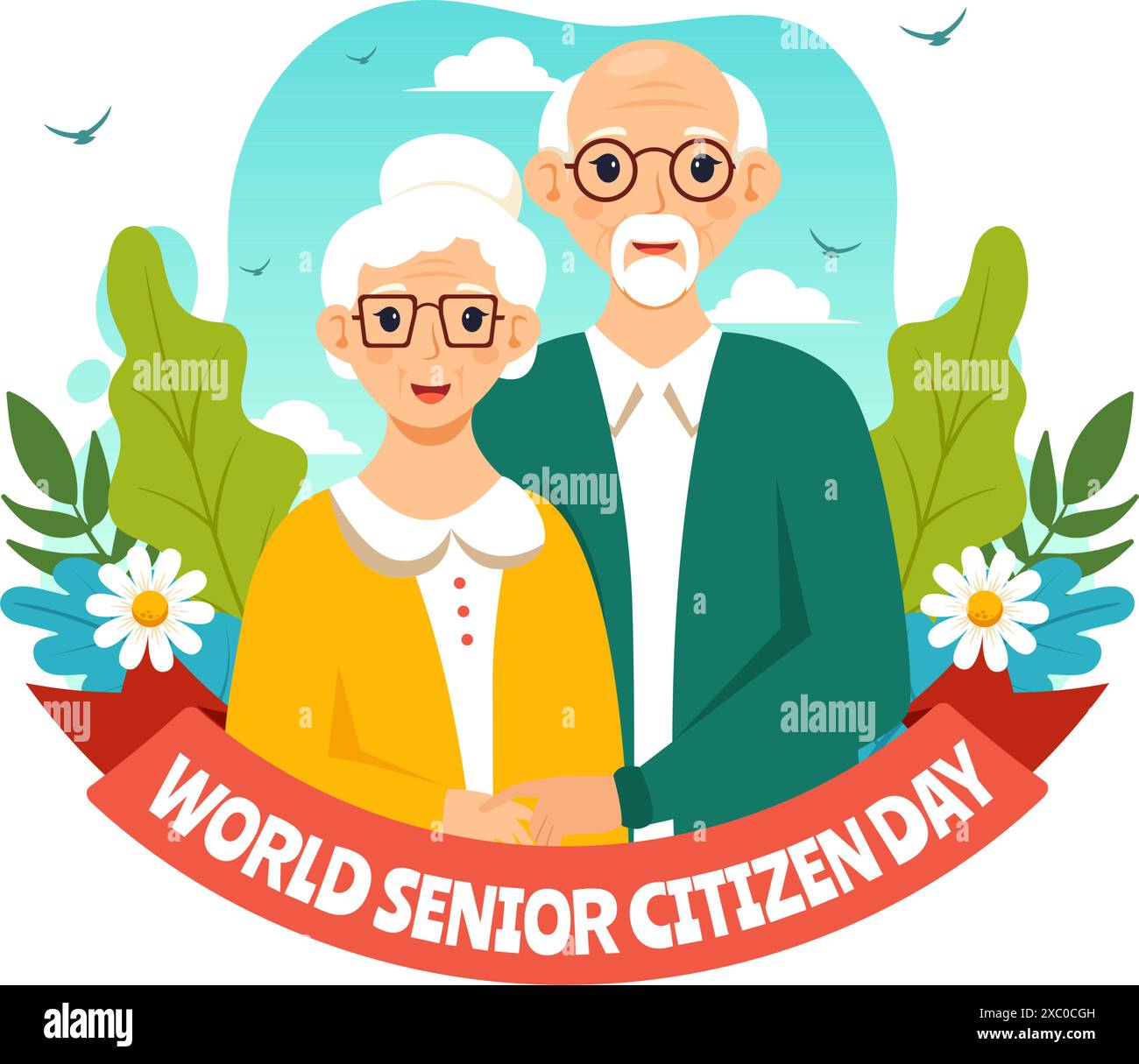 World Senior Citizen Day Vector Illustration on August 21st to respect ...