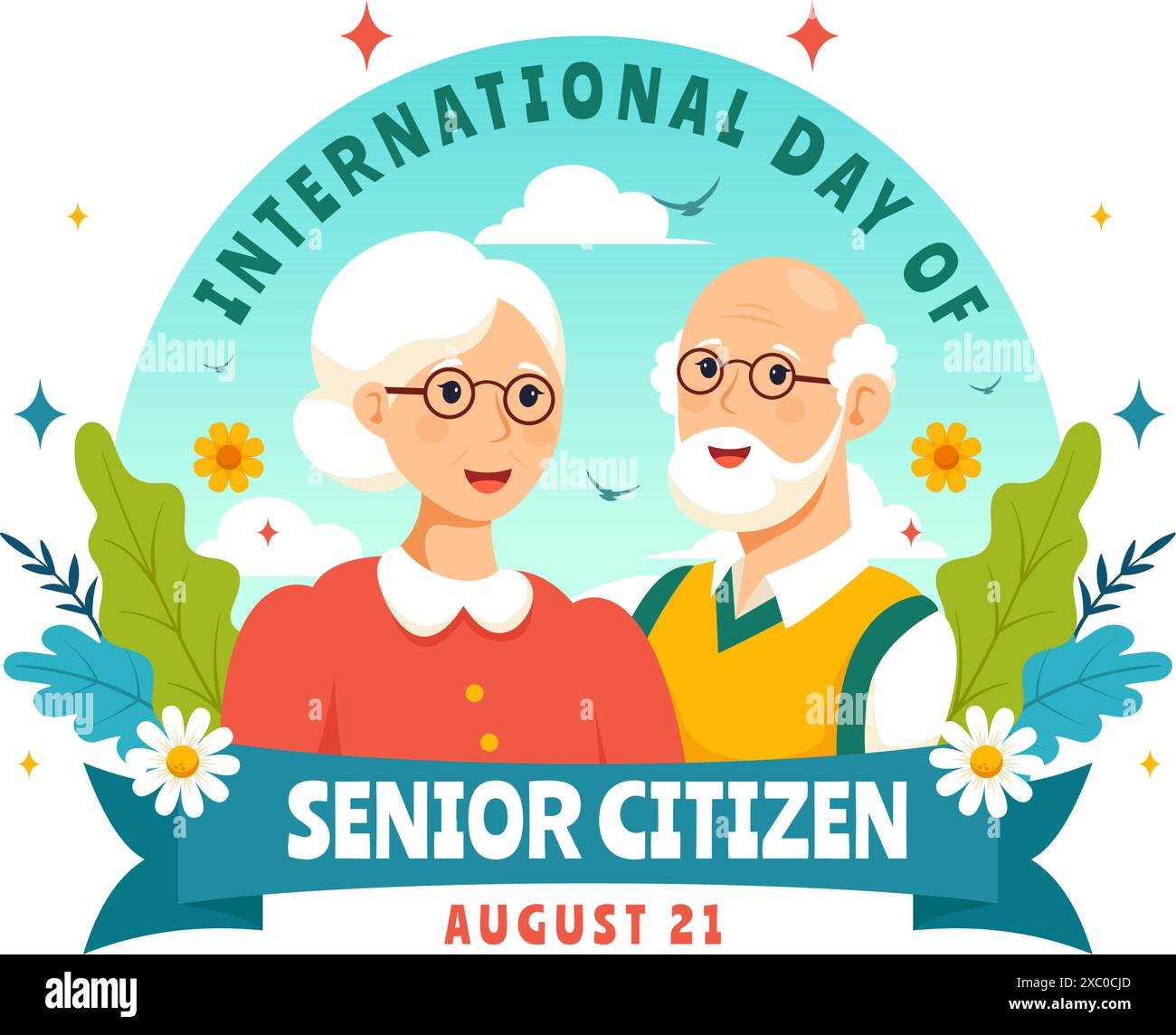 World Senior Citizen Day Vector Illustration on August 21st to respect ...