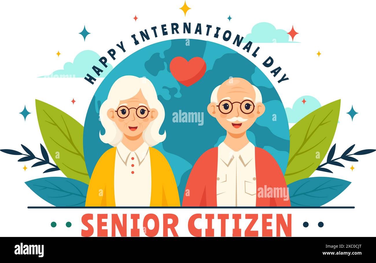 World Senior Citizen Day Vector Illustration on August 21st to respect ...