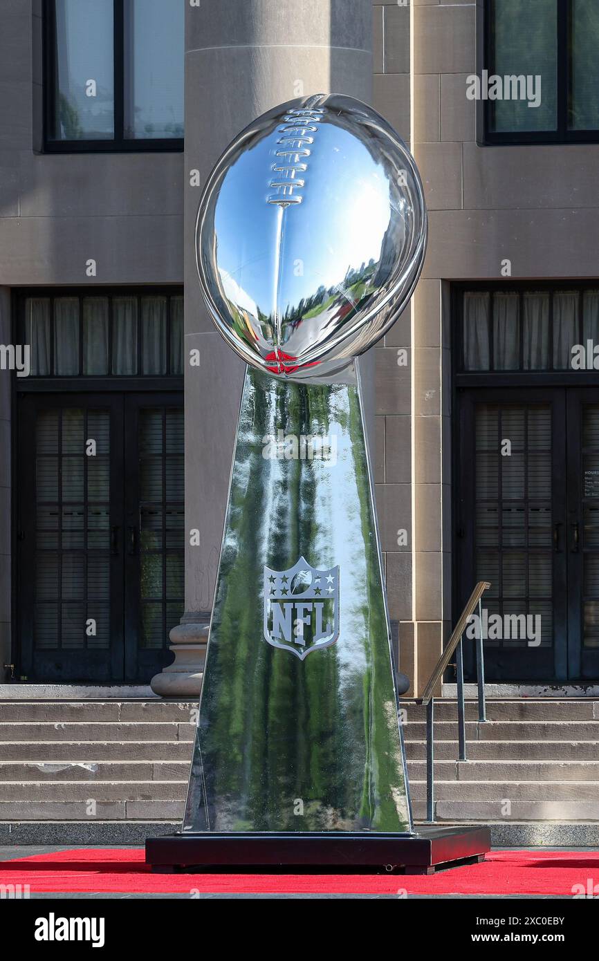 June 13, 2024: A view of a large replica of the Lamar Hunt Trophy ...