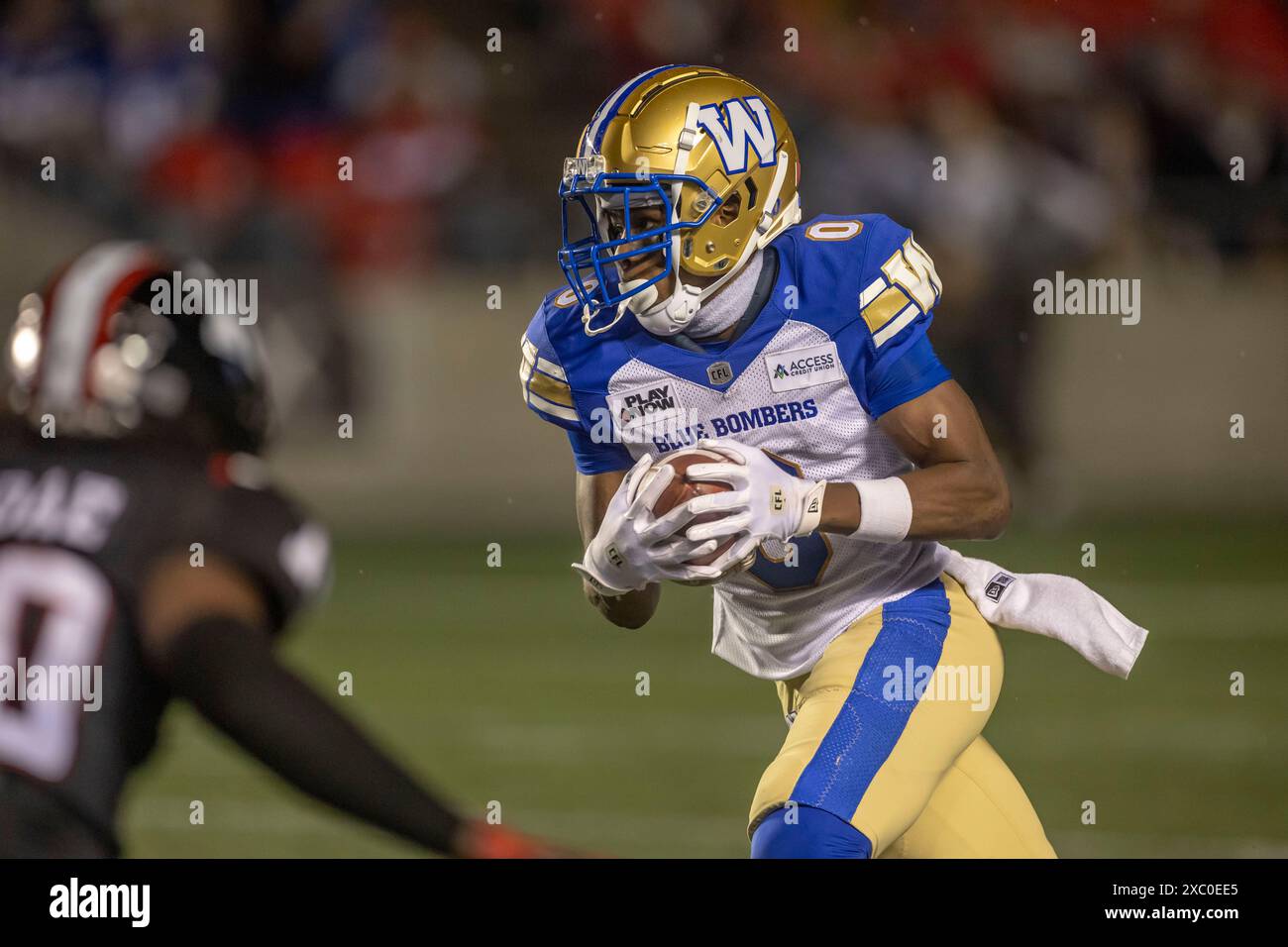Ottawa, Canada. 13 Jun 2024. Myron Mitchell (0) of the Winnipeg Blue Bombers. Regular season ...