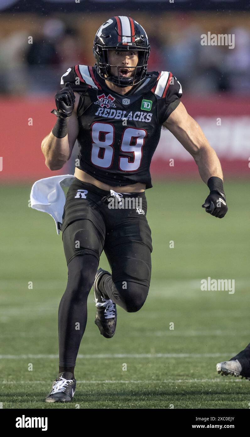 Ottawa, Canada. 13 Jun 2024. Marco Dubois (89) of the Ottawa Redblacks. Regular season Canadian ...