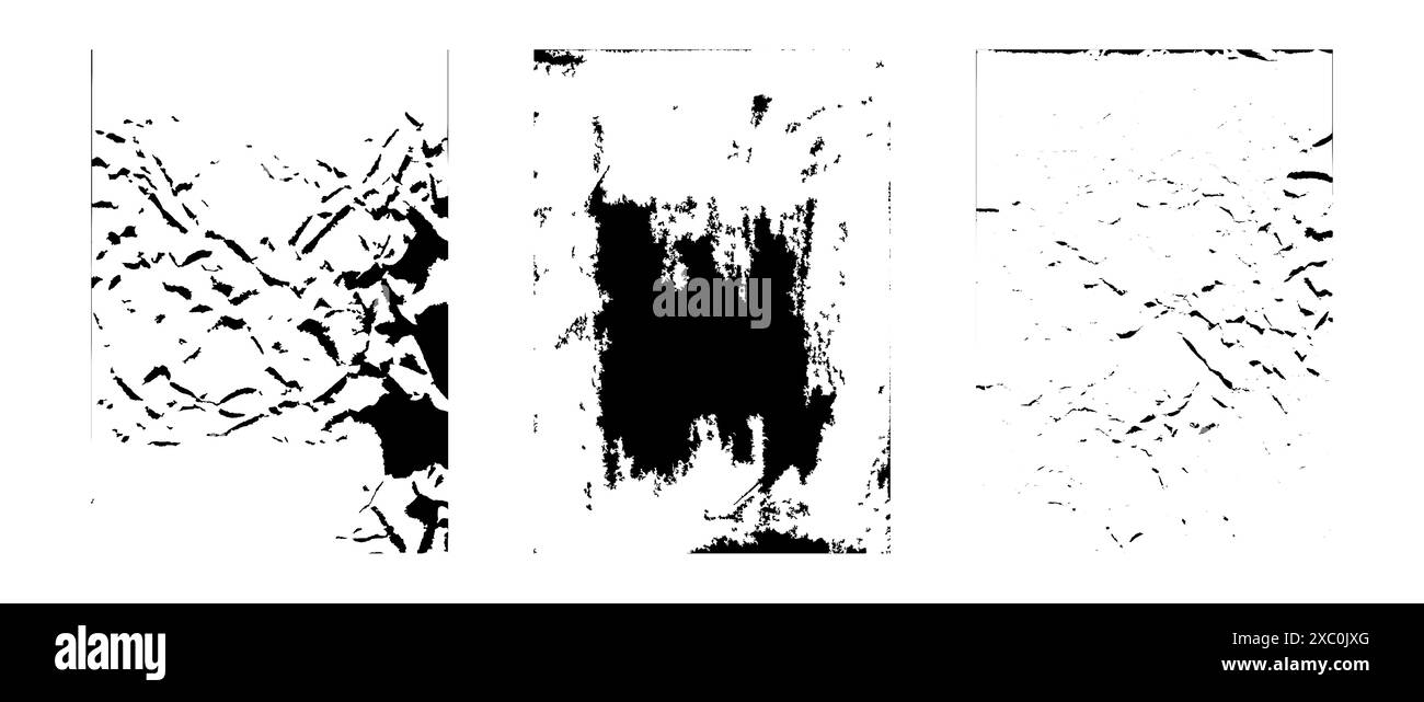 Set of rough grunge papers. Aged photocopy texture overlay collection ...