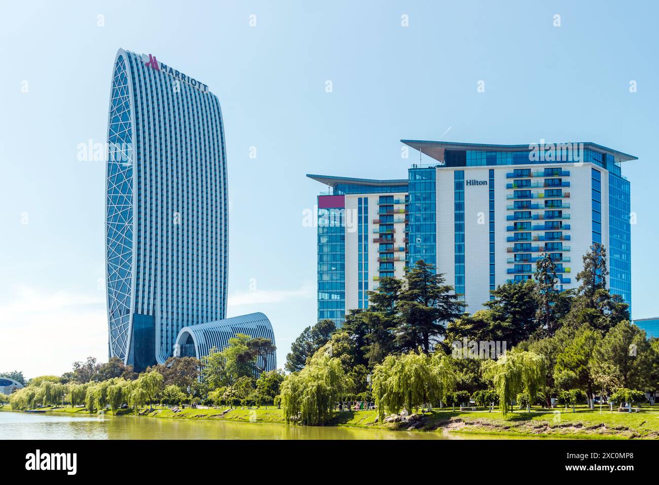 Batumi, Georgia. May 27, 2024: Modern buildings of the Hilton Hotel and ...
