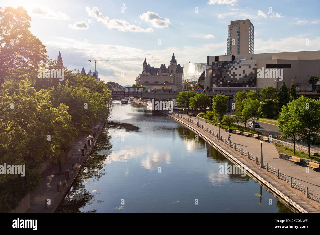 Ottawa, Canada - June 4, 2024: Rideau Canal, Parliament, Laurier Castle ...