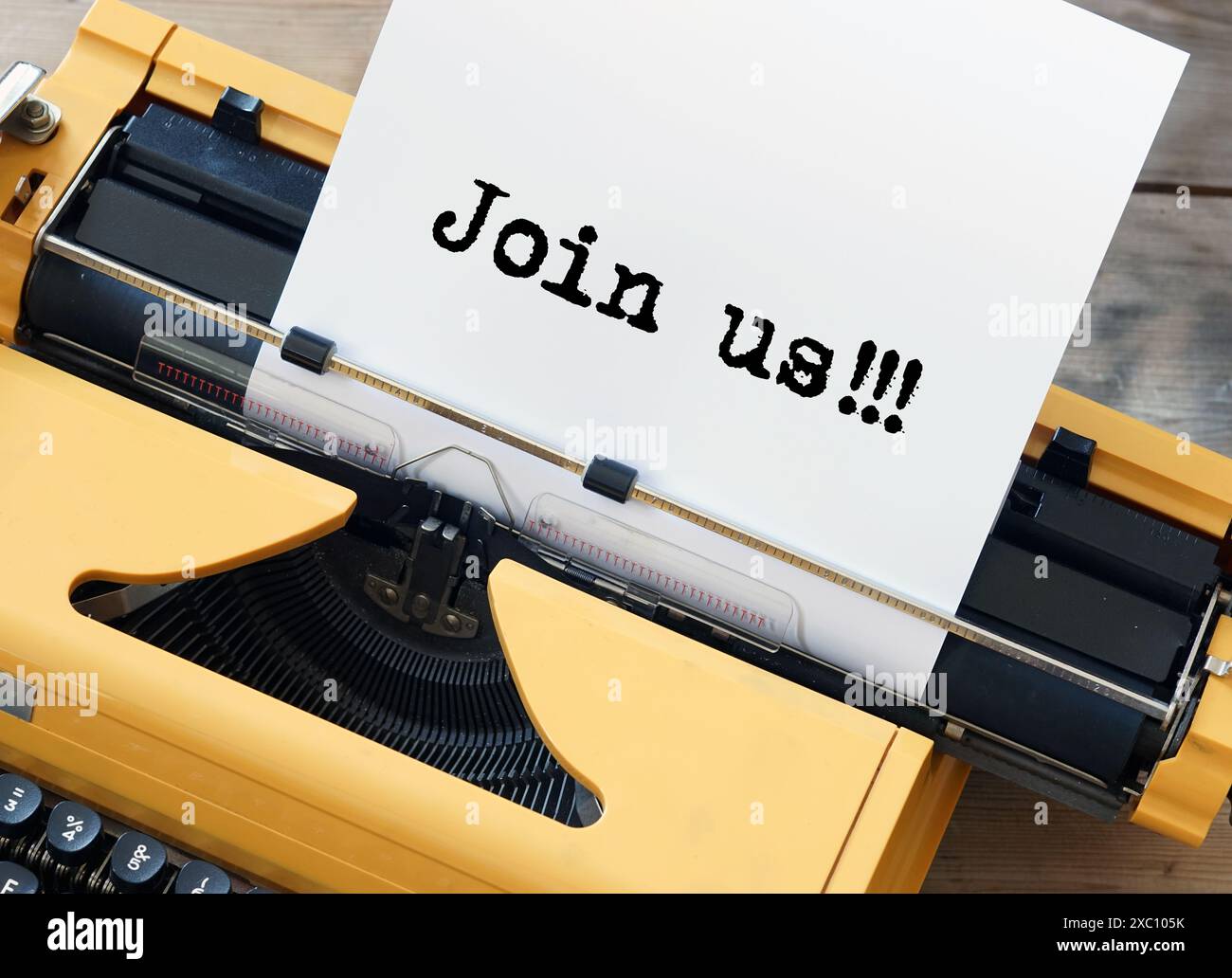 Introducing a Join Us recruitment campaign with a yellow typewriter ...
