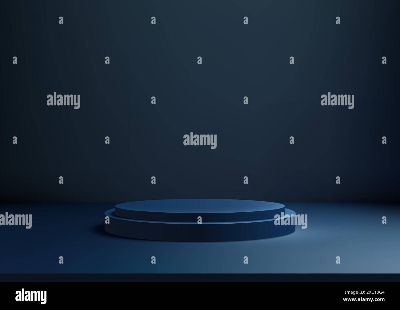 Blue 3D Podium on Dark Blue Background for Modern Luxury Product ...