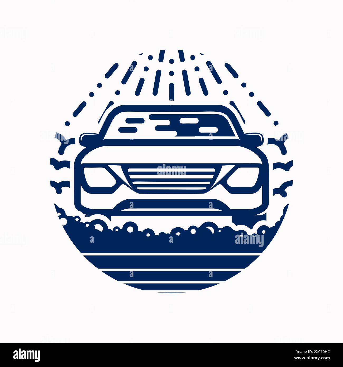 Monogram of Car Wash Service. Auto Cleaning Logo Blue Template Stock ...