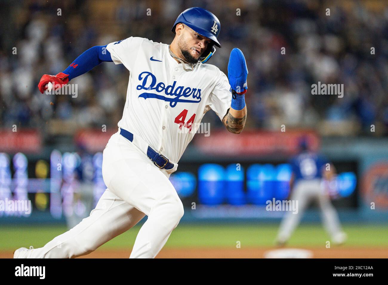 Los Angeles Dodgers outfielder Andy Pages (44) rounds third during a ...