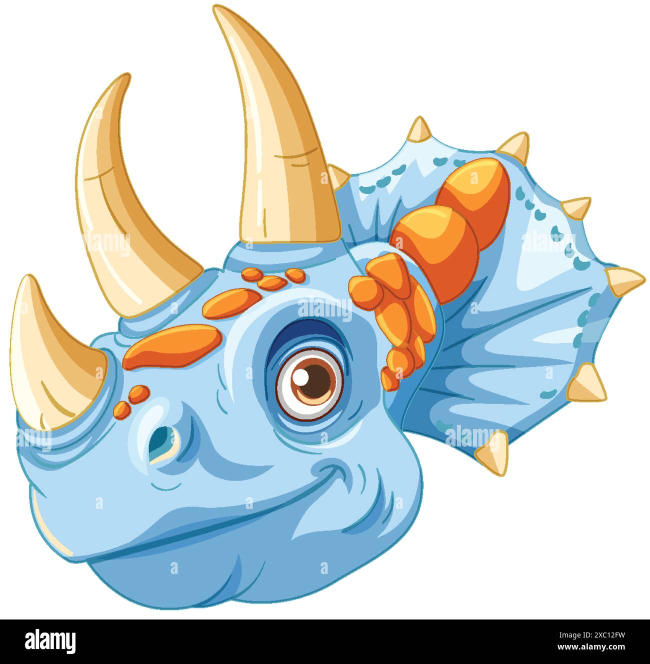 Adorable blue dinosaur with orange accents Stock Vector Image & Art - Alamy