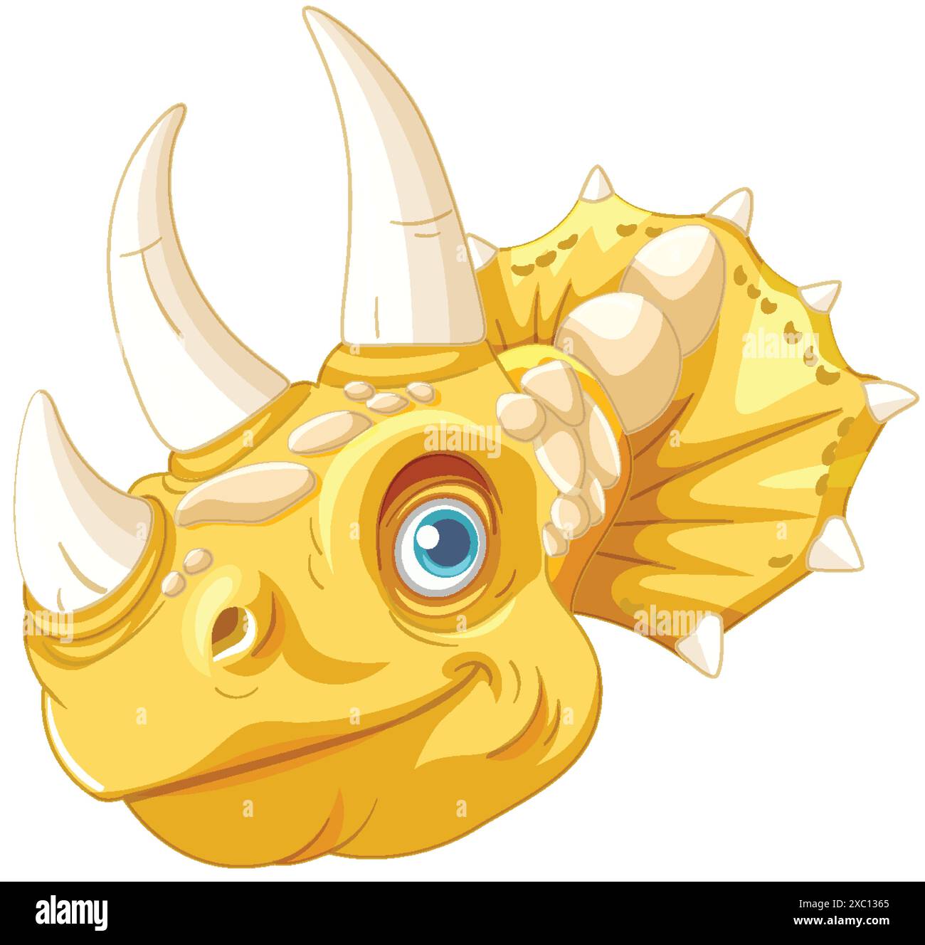 Smiling yellow dinosaur with horns and spikes Stock Vector Image & Art ...