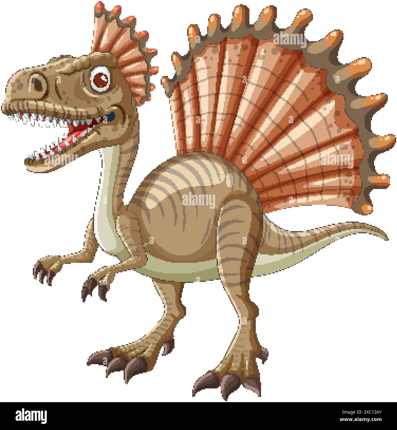 Smiling dinosaur with a large spiked sail Stock Vector Image & Art - Alamy