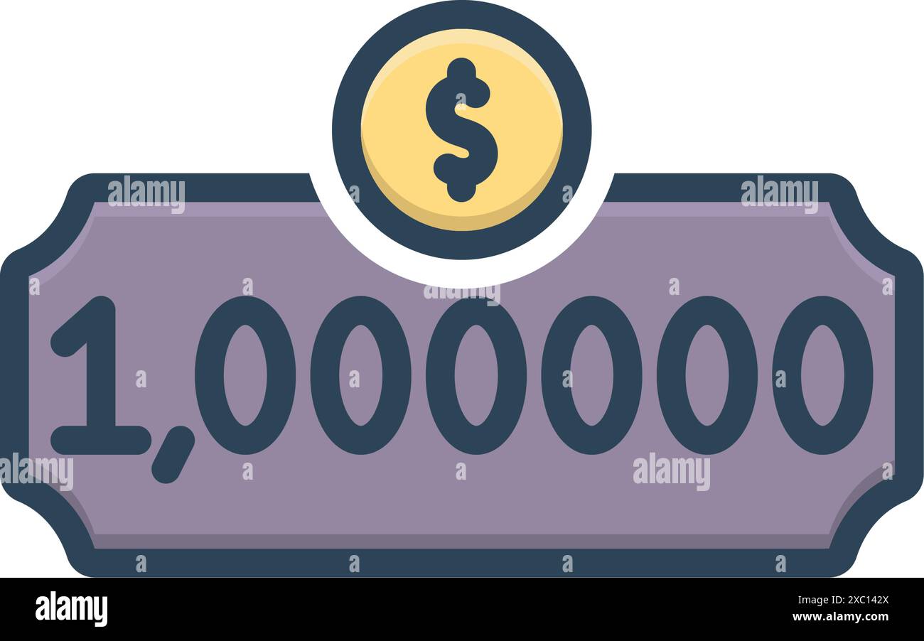 Icon for million,cheque Stock Vector Image & Art - Alamy